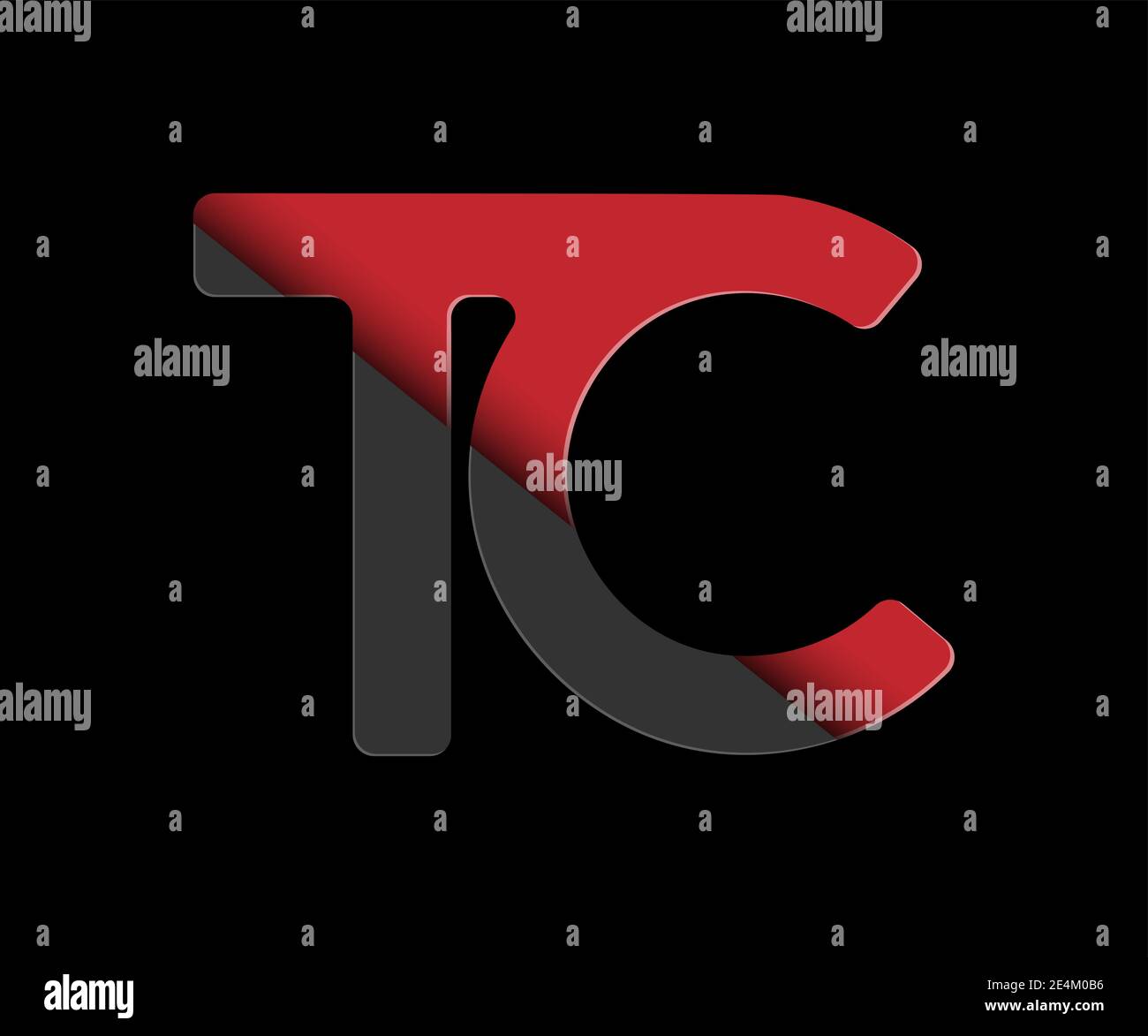 Stylized lowercase letters T and C in red and black connected by a ...