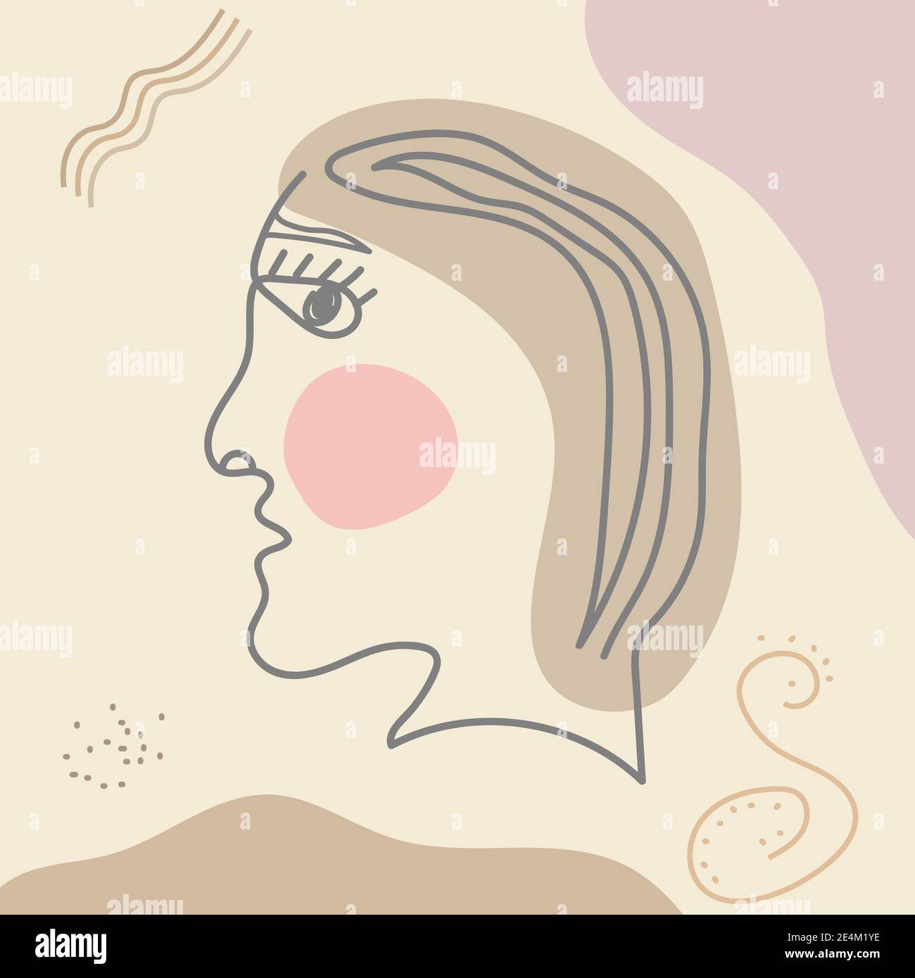 Abstract face in a minimalist style. Linear vector illustration. Flat ...