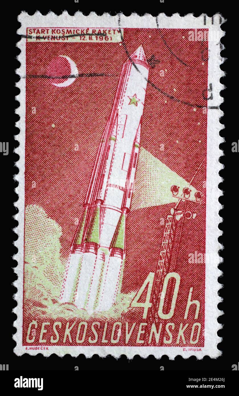 Vintage rocket stamp hi-res stock photography and images - Alamy