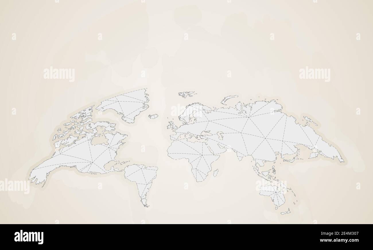 World map in vintage style. Rounded vector world map Stock Vector Image ...