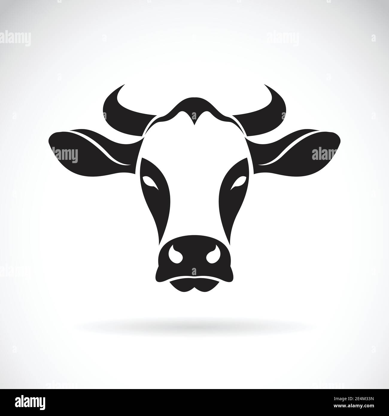 Vector of cow head on white background Stock Vector Image & Art - Alamy