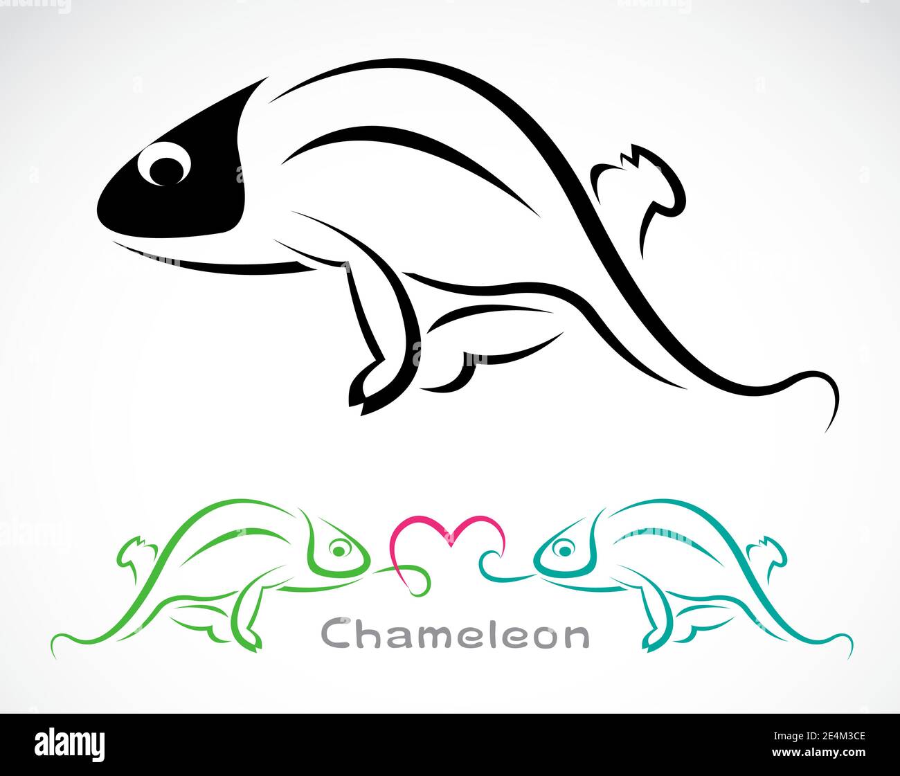 Vector of chameleon on a white background. Easy editable layered vector ...