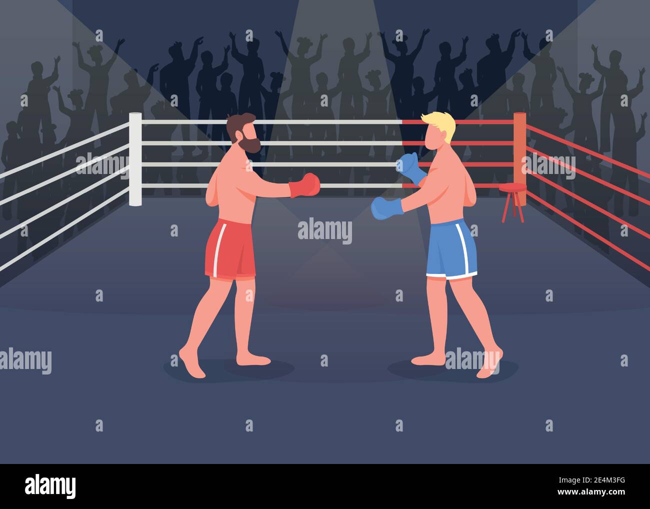 Boxing event flat color vector illustration Stock Vector Image & Art ...