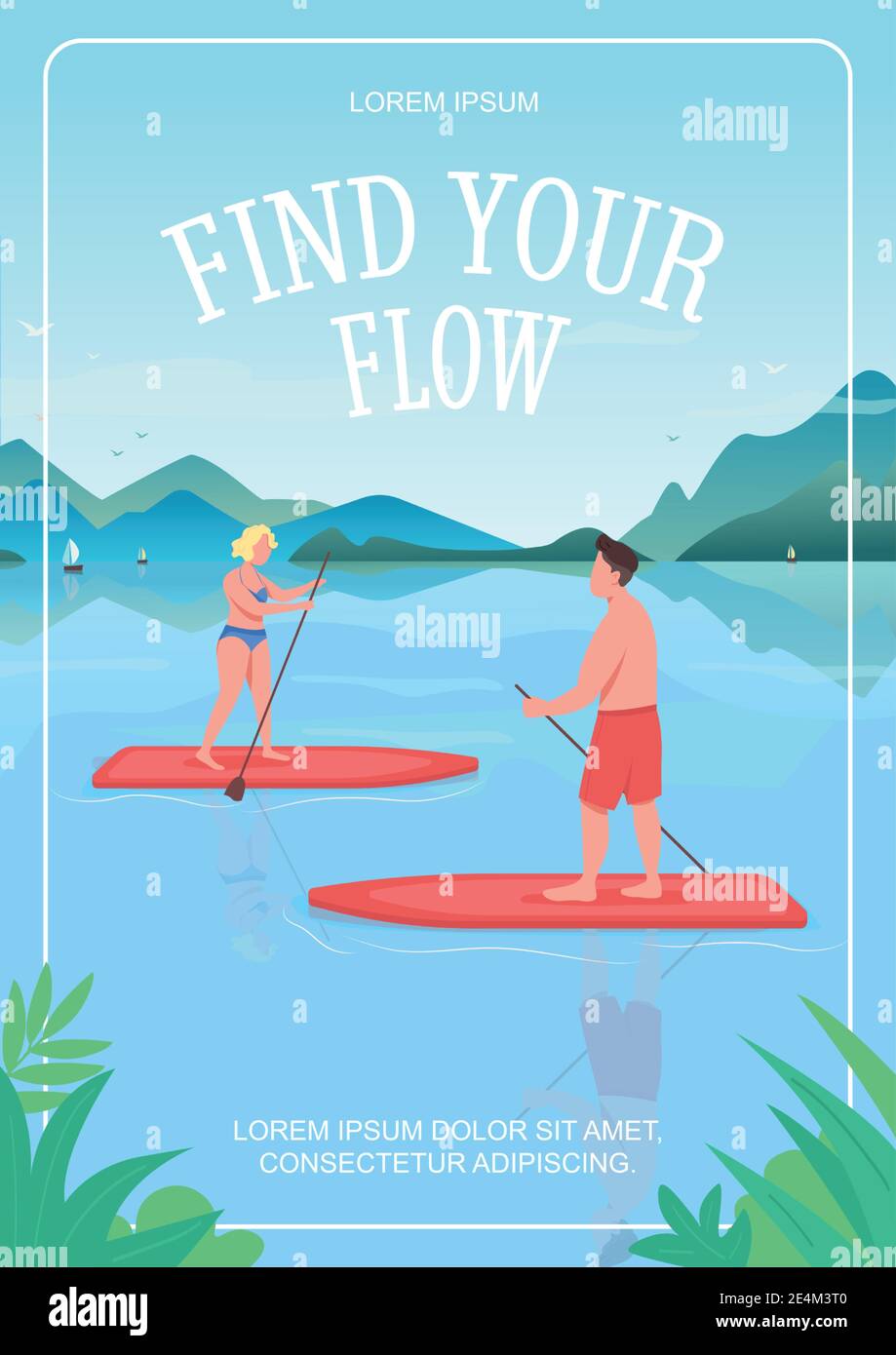 Find your flow poster flat vector template Stock Vector Image & Art - Alamy