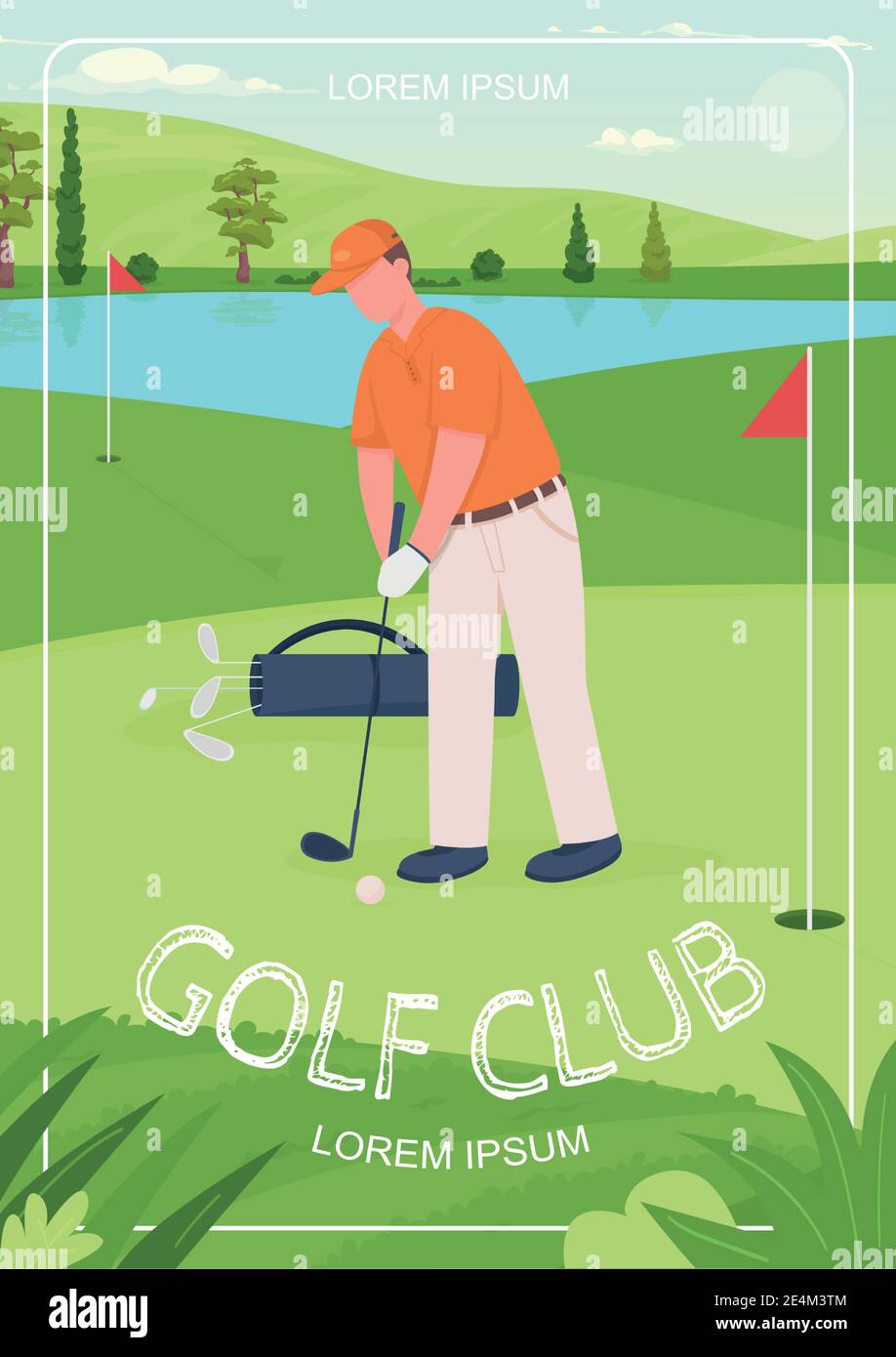 Golf club poster flat vector template Stock Vector Image & Art - Alamy