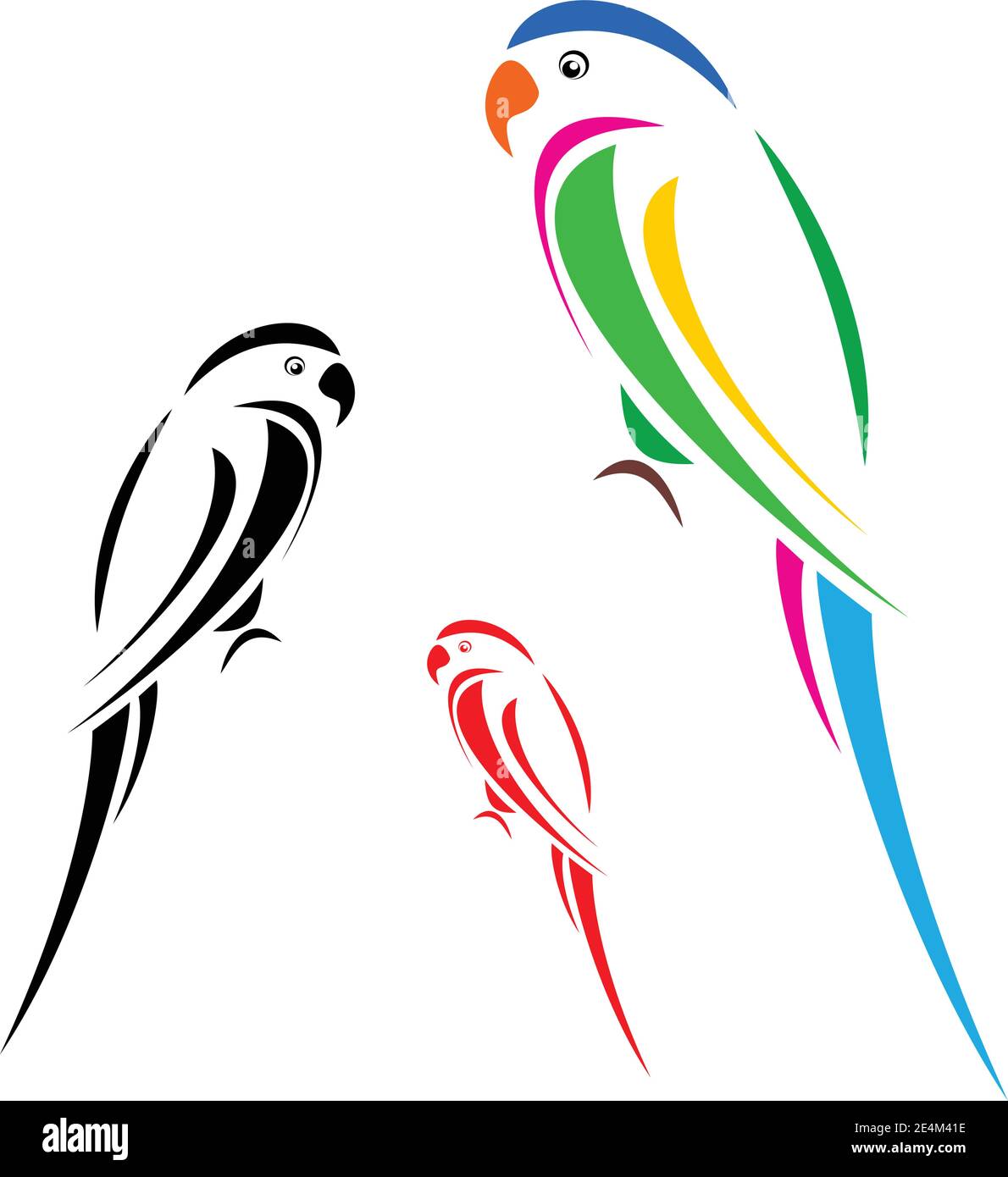 Vector of a parrot design on white background. Easy editable layered ...