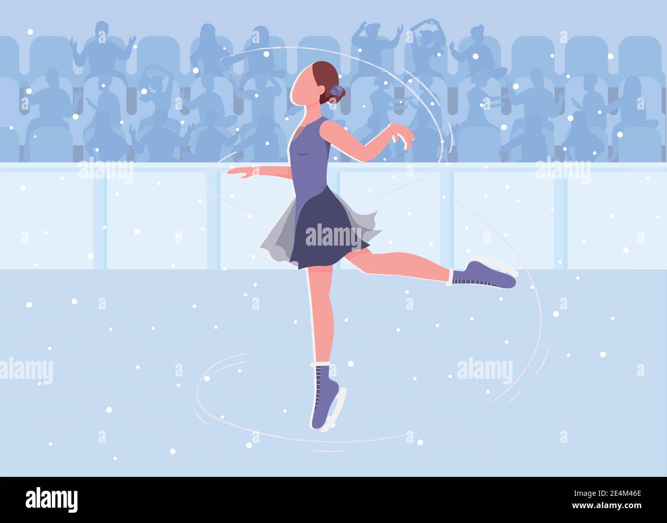 Ice skating flat color vector illustration Stock Vector Image & Art - Alamy