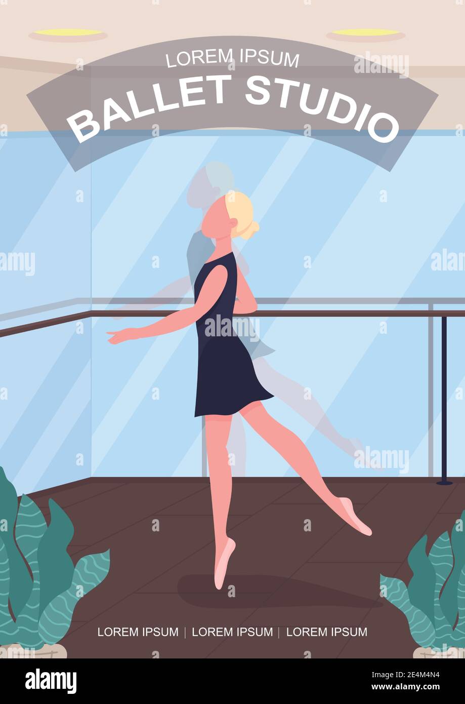 Ballet studio poster flat vector template Stock Vector Image & Art - Alamy
