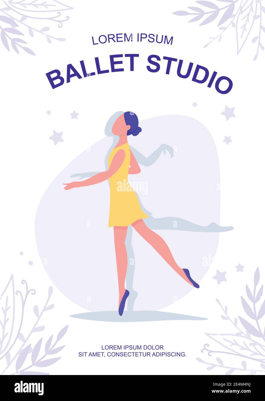 Ballet studio poster flat vector template Stock Vector Image & Art - Alamy