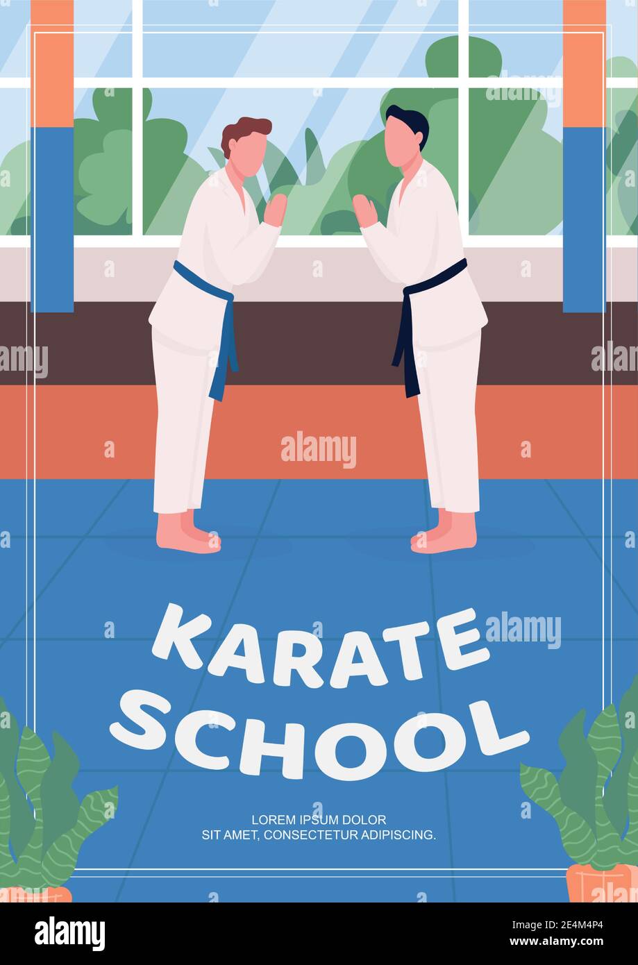 Karate school poster flat vector template Stock Vector Image & Art - Alamy