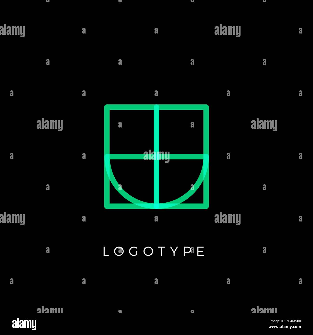 Geometric shape letter U, line monogram, decorative logo concept ...