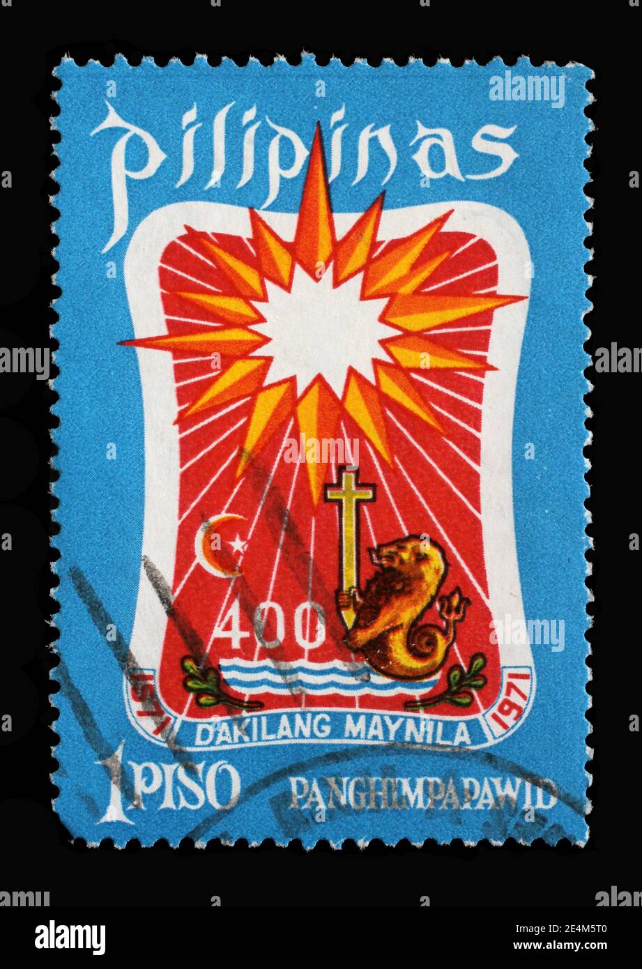 Stamp printed in manila shows hi-res stock photography and images - Alamy