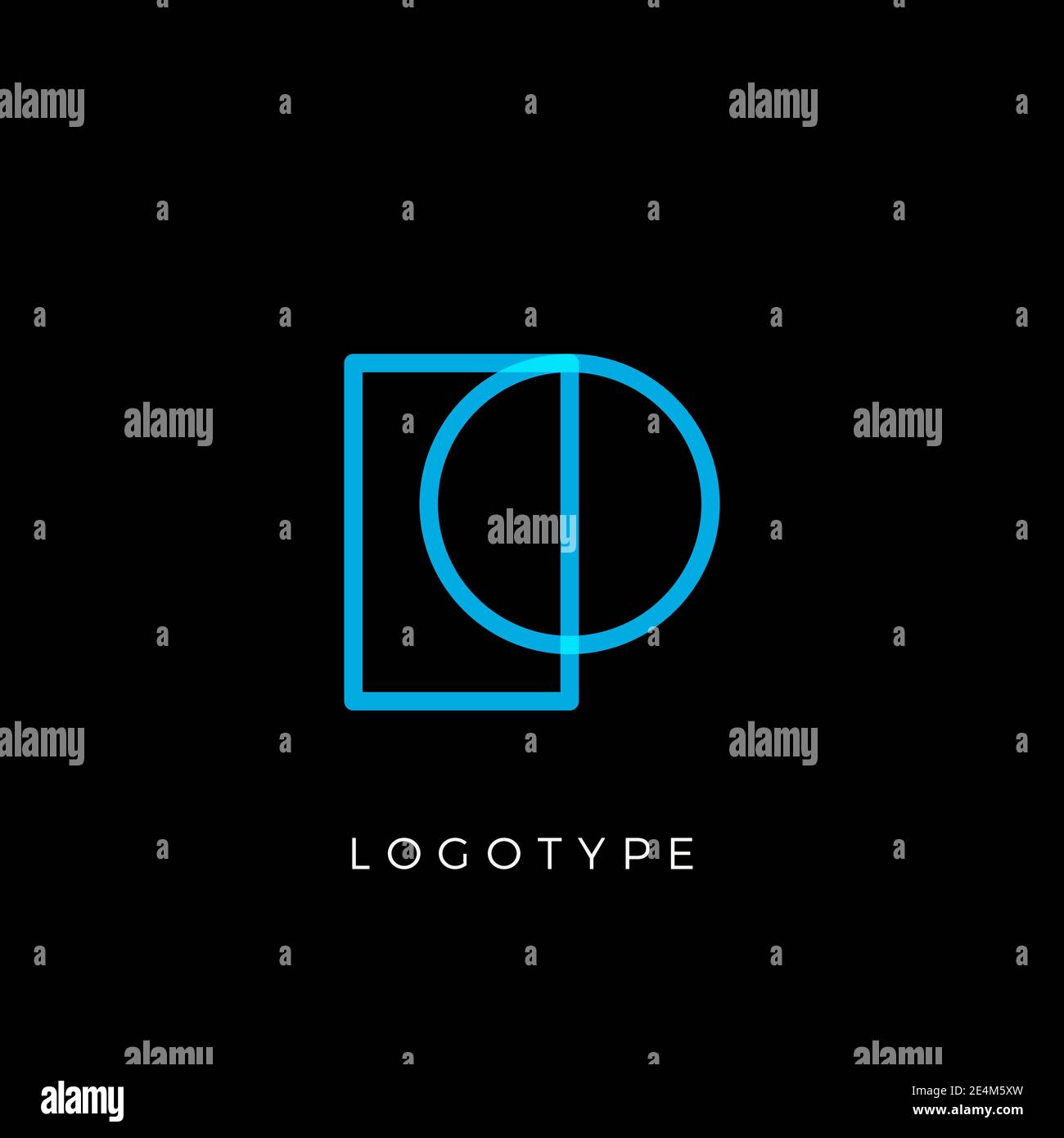 Geometric shape letter P, line monogram, decorative logo concept ...