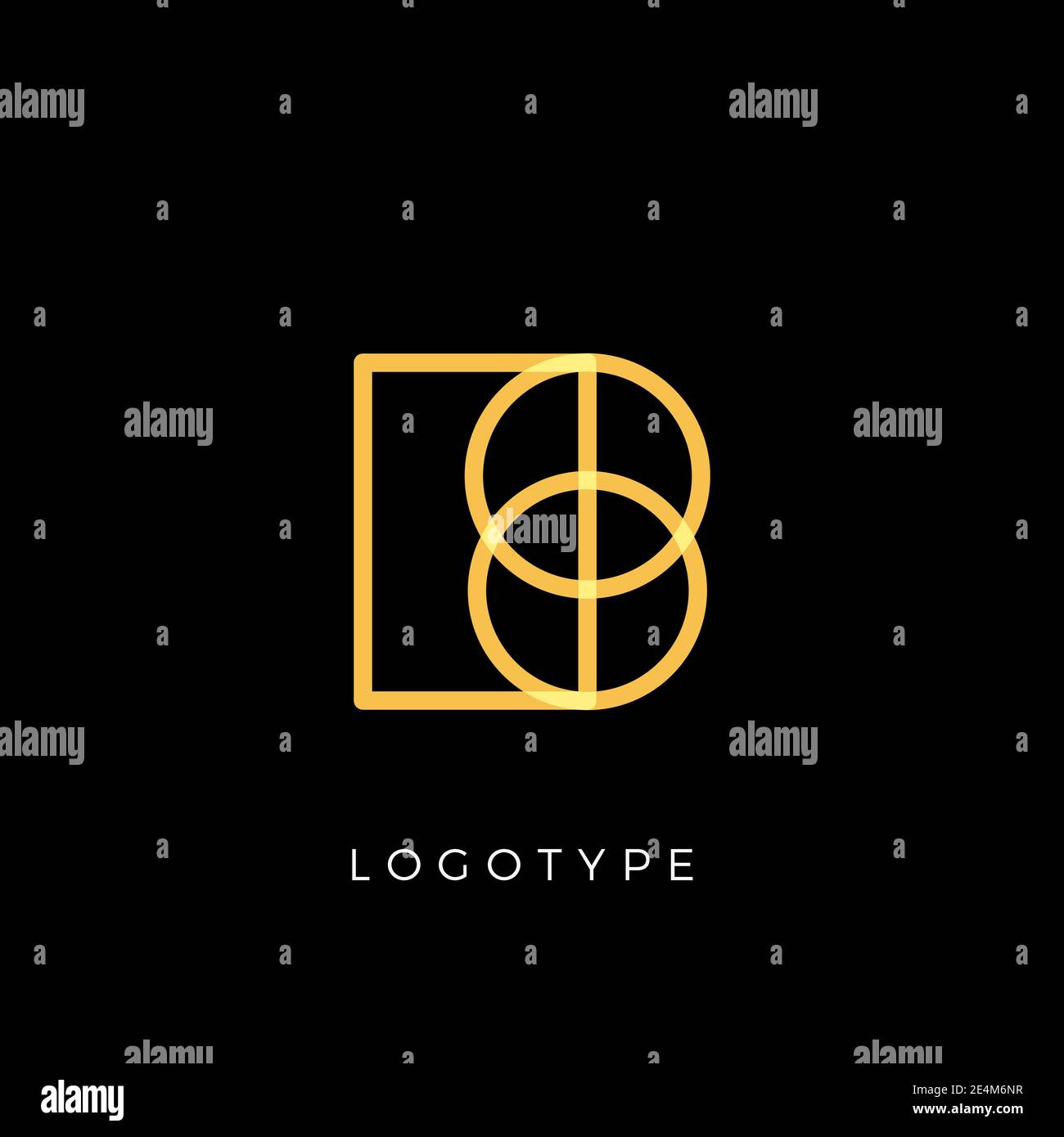 Geometric shape letter B, line monogram, decorative logo concept ...