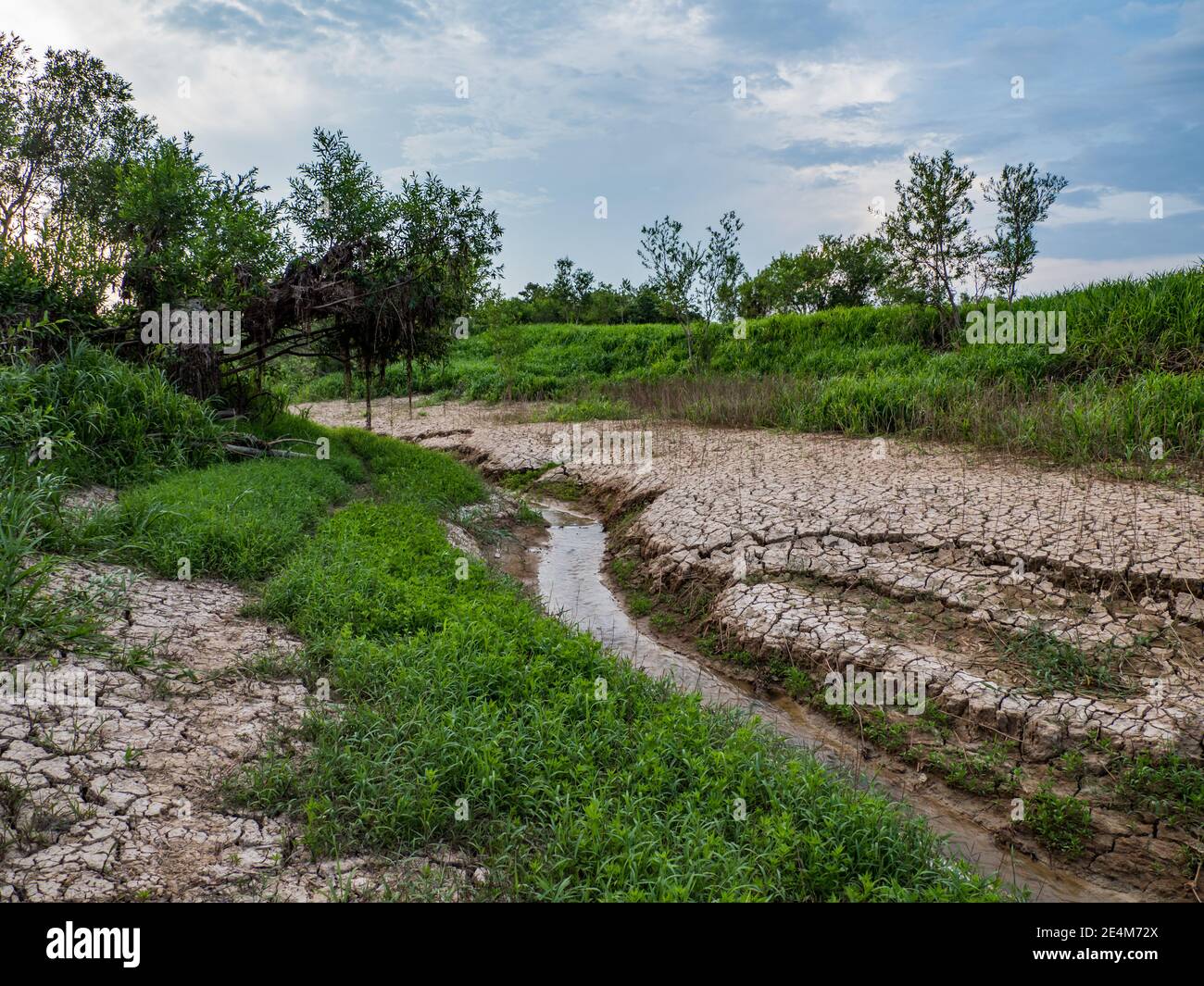 View of the Javarii river during the lack of the water. Low water ...
