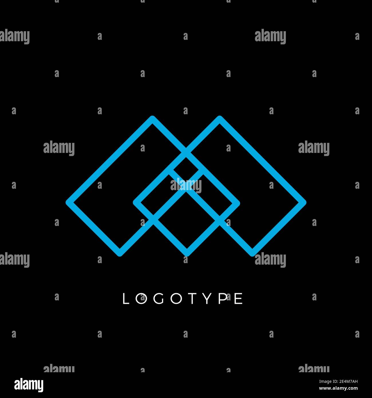 Geometric shape letter M, line monogram, decorative logo concept ...