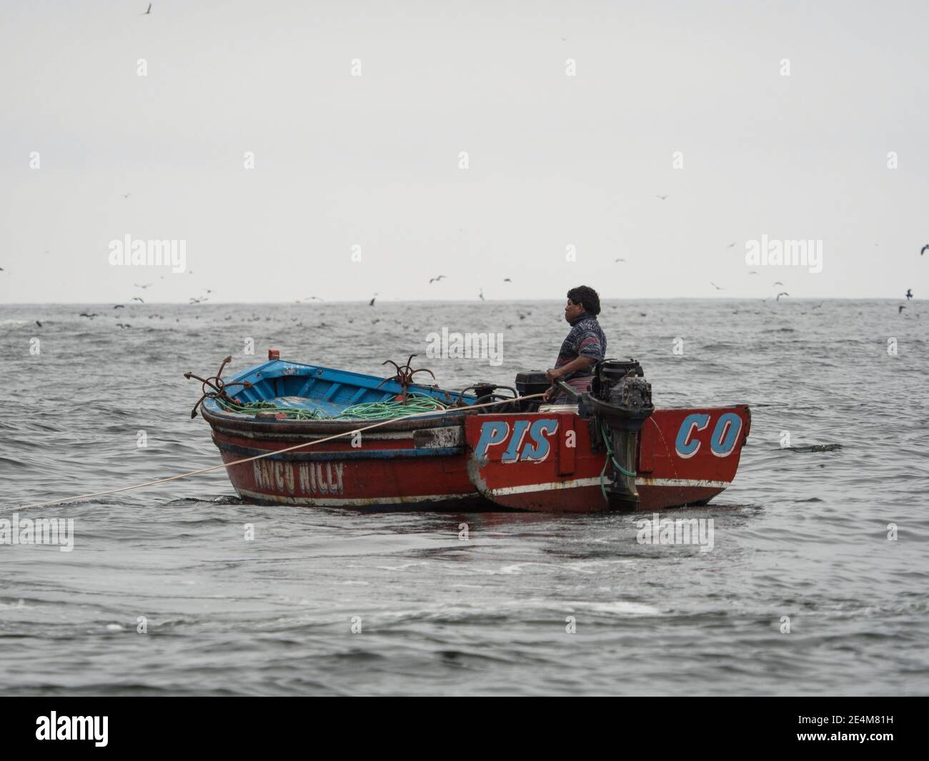 Maritime seascape of traditional typical fishing boat fisher man at ...