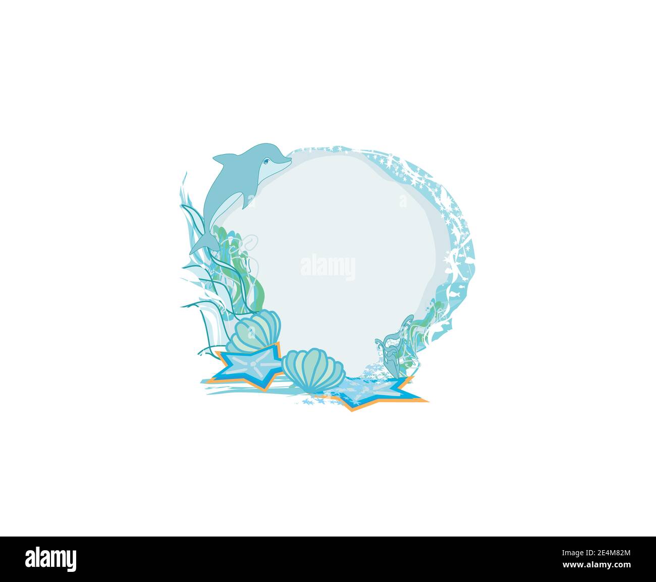 decorative Sea Frame with Dolphin Stock Vector Image & Art - Alamy