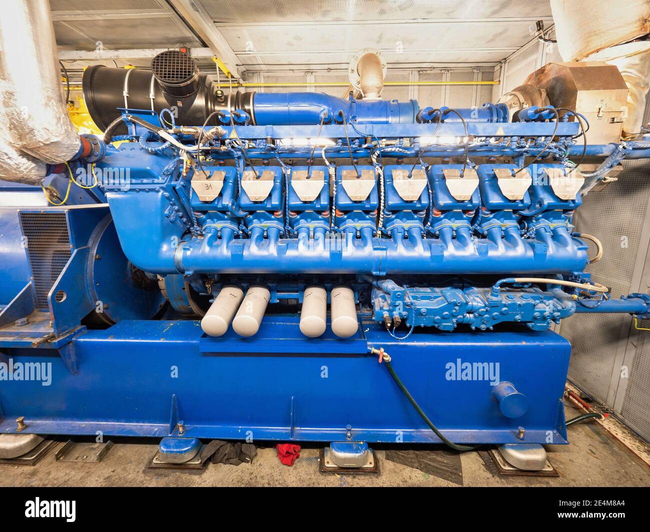 Engine of a cogeneration unit burning residual methane from a ...
