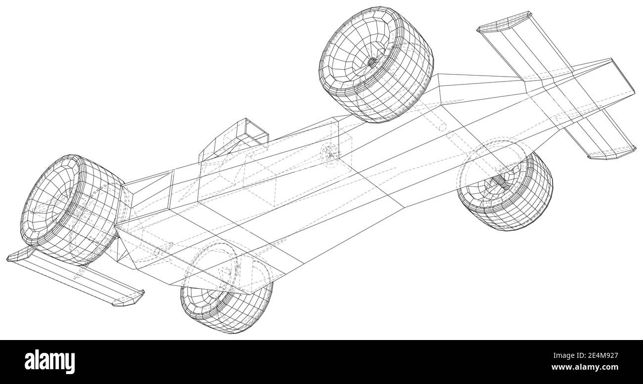 Model speed car. Abstract drawing. Wire-frame. EPS10 format. Vector ...