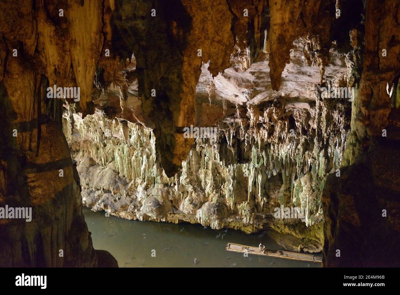 Aerial view of cave in Thailand, with boat in background Stock Photo ...