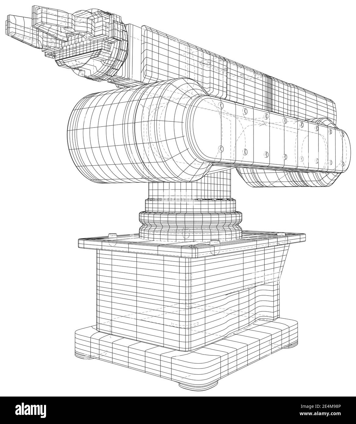 Industrial wire-frame robot hand. Technical Vector rendering of 3d ...