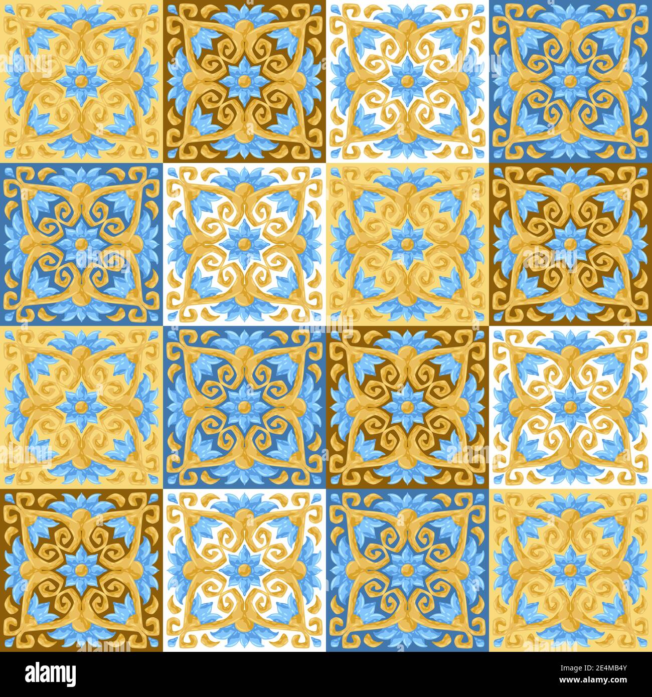 Ceramic tile pattern with flowers Stock Vector Image & Art - Alamy