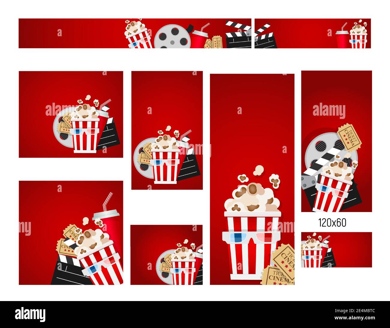 Banners of different sizes with Cinema Collection Set. Vector ...