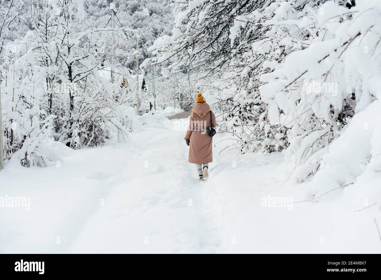 Winter coat back view hi-res stock photography and images - Alamy