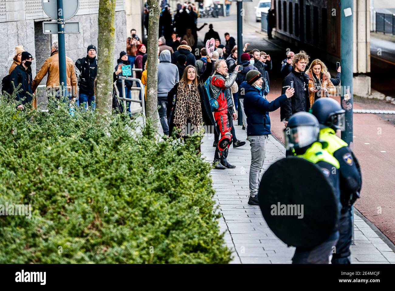 EIDHOVEN, 24-01-2021, 18 Septemberplein, Dutch News, Protests during ...