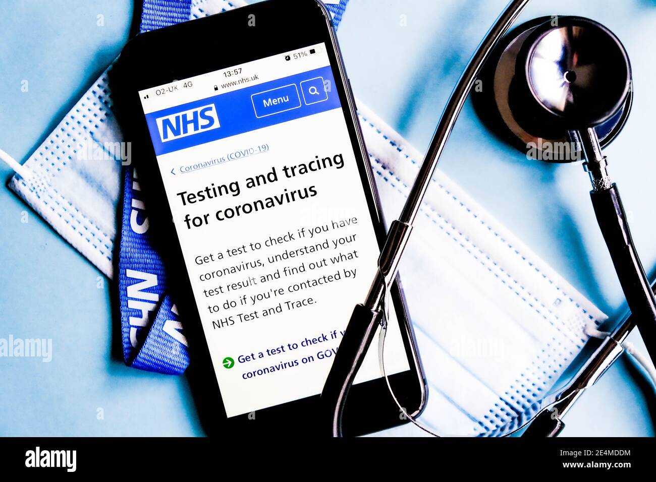 London UK, January 24 2021, Mobile Phone NHS Digital Health Testing A ...