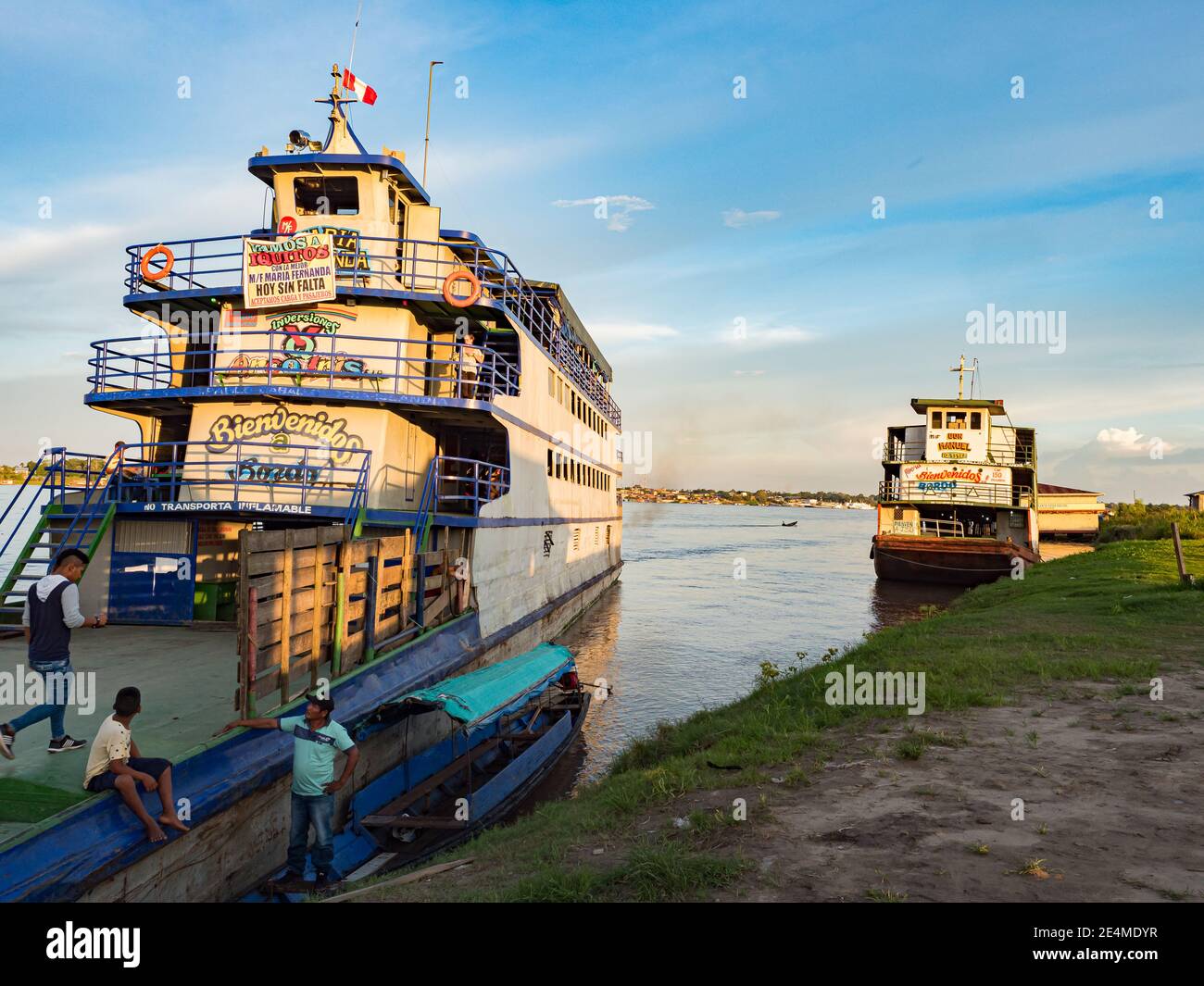 Santa Rosa, Peru - December 04 , 2018: View of two slow boats 'Maria ...