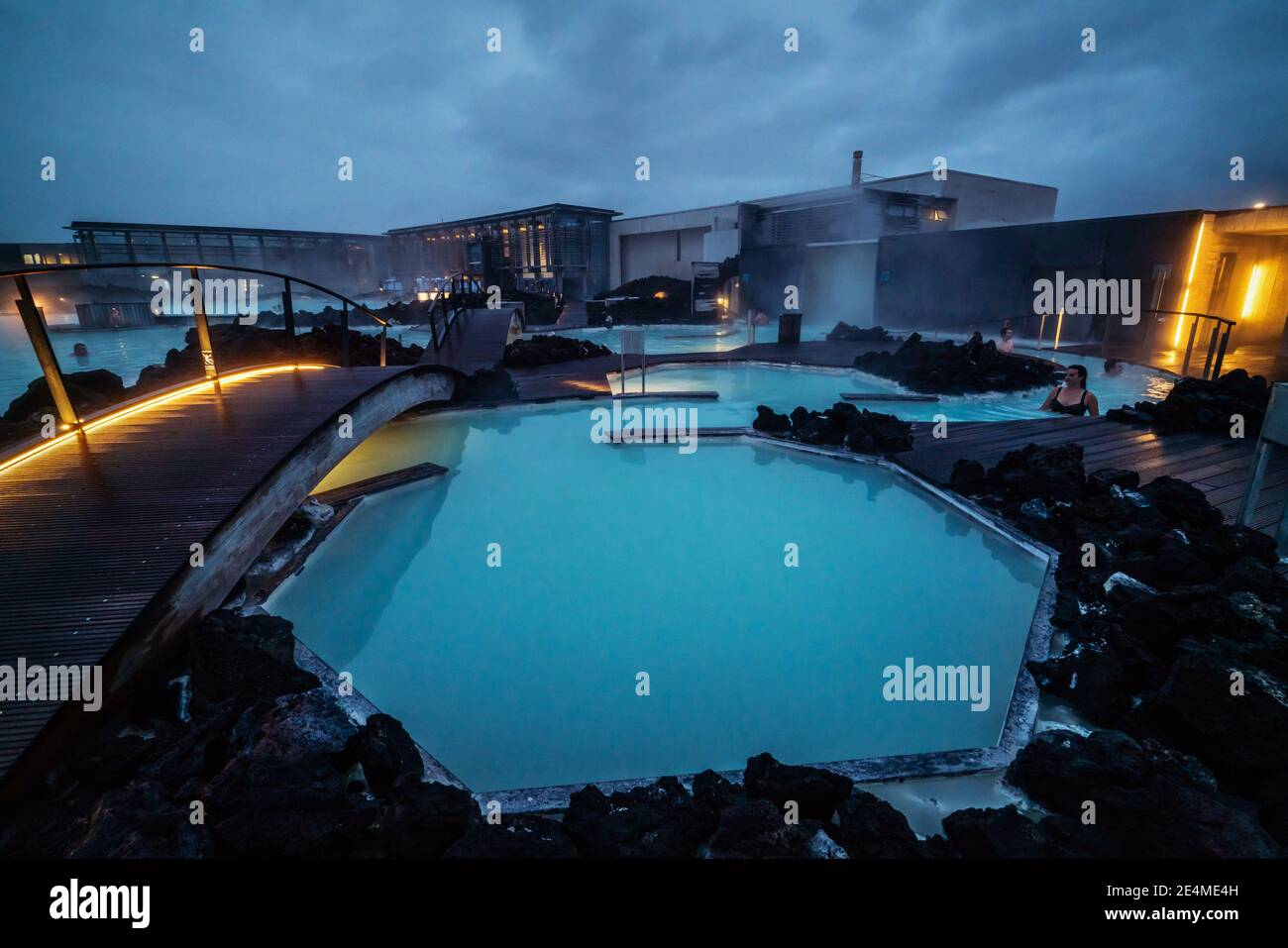 Reykjavik, Iceland - July 4, 2018: Beautiful geothermal spa pool in ...