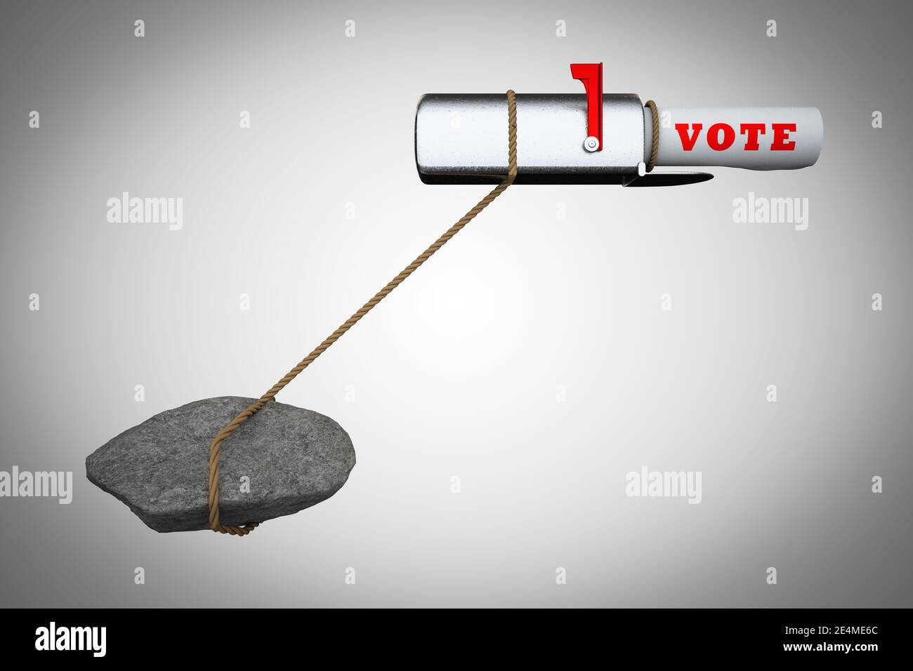 Mailbox carries vote by pulling a stone demonstrating Vote by mail ...