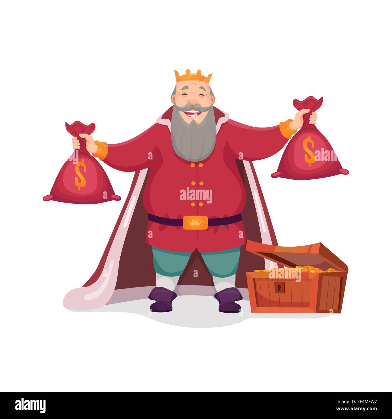 Medieval Cartoon Greedy Man