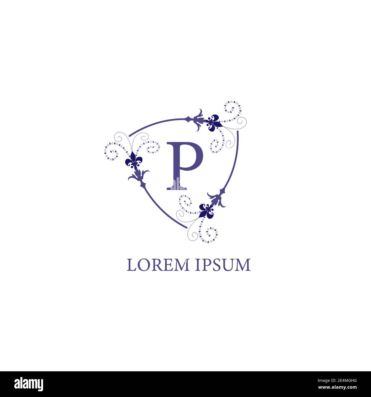 Decorative floral shield with Lily Flower ornament. Isolated on white ...