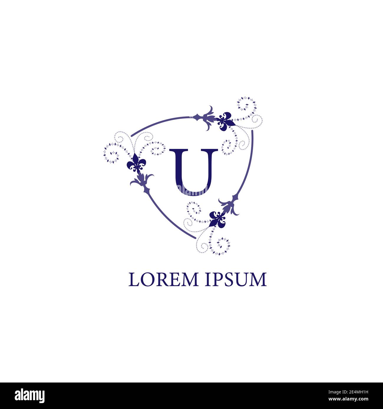 Decorative floral shield with Lily Flower ornament. Isolated on white ...