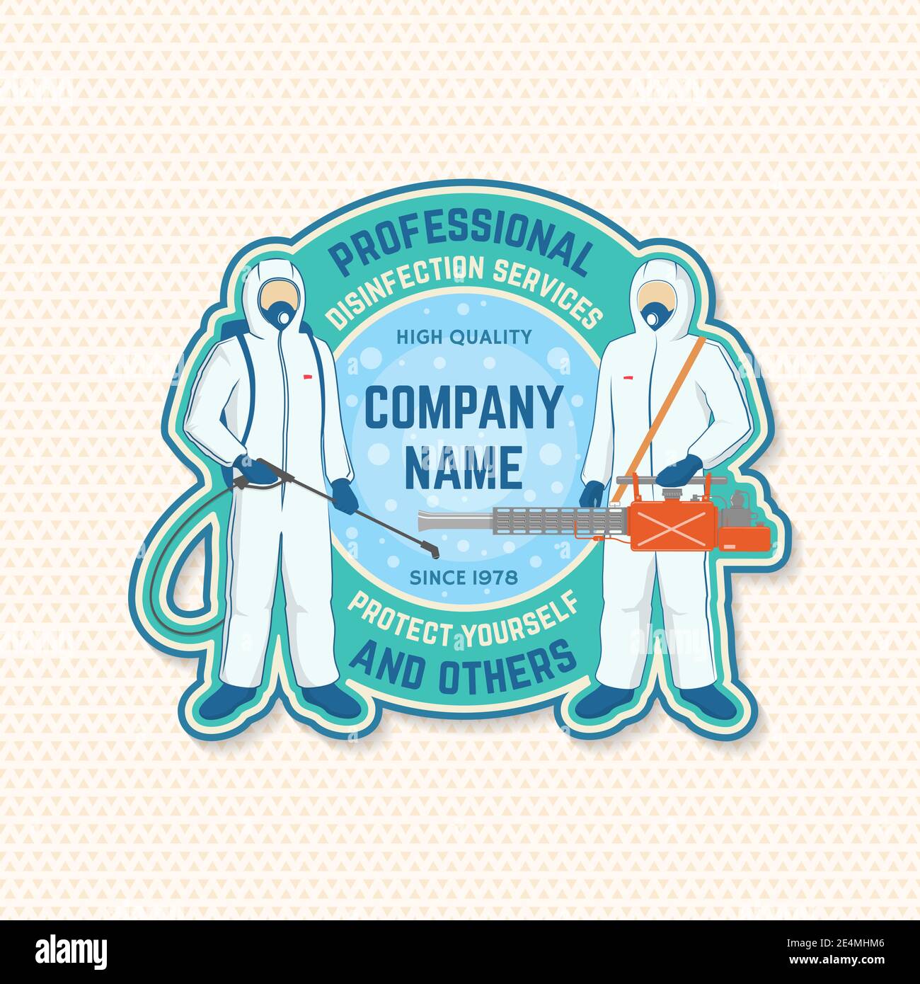 Disinfection and cleaning services patch, logo, emblem. Vector ...