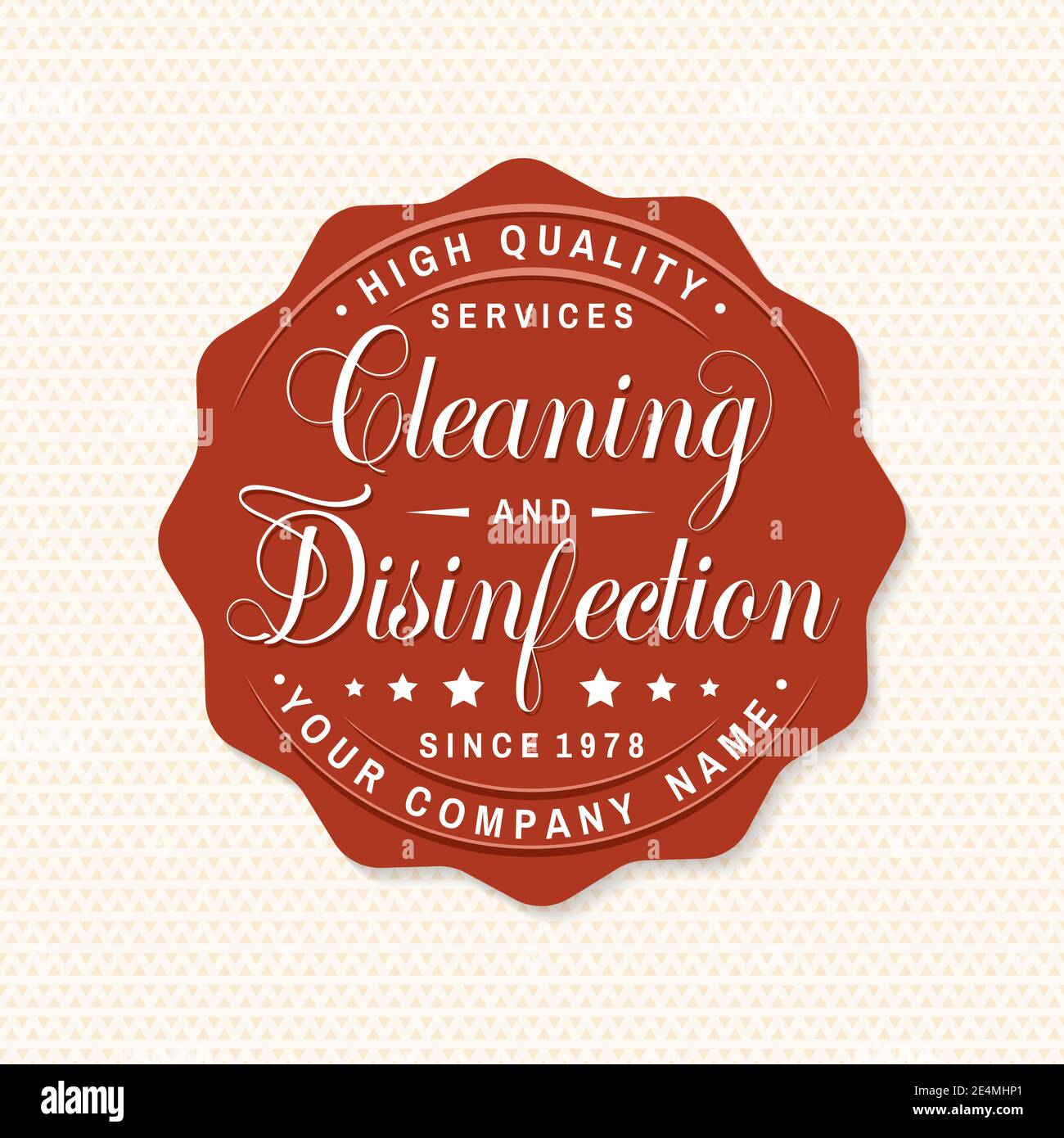 Disinfection and cleaning services badge, logo, emblem. Vector ...