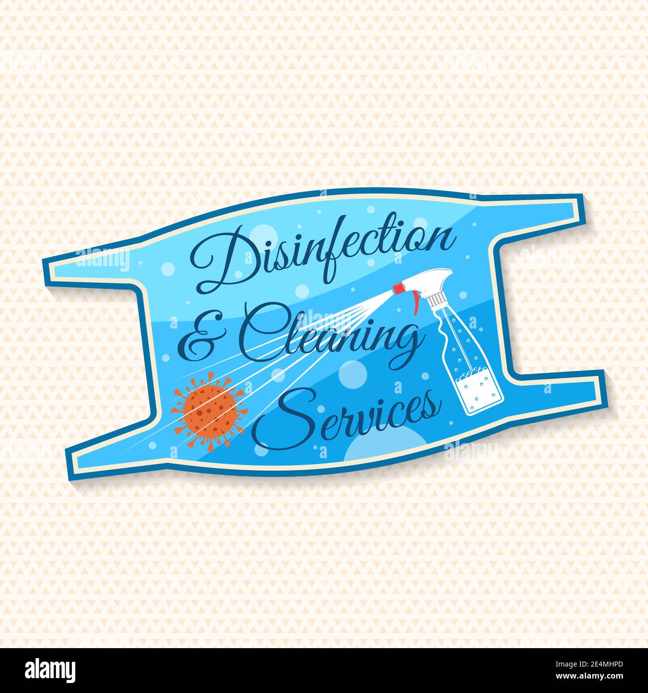 Disinfection and cleaning services patch, logo, emblem. Vector. For ...