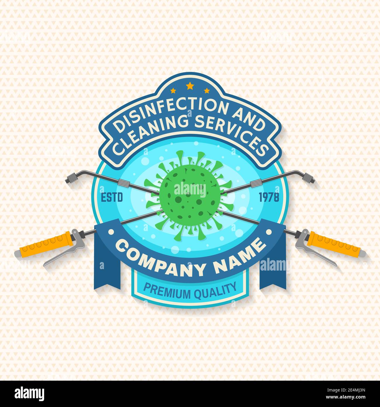 Disinfection and cleaning services patch, logo, emblem. Vector ...