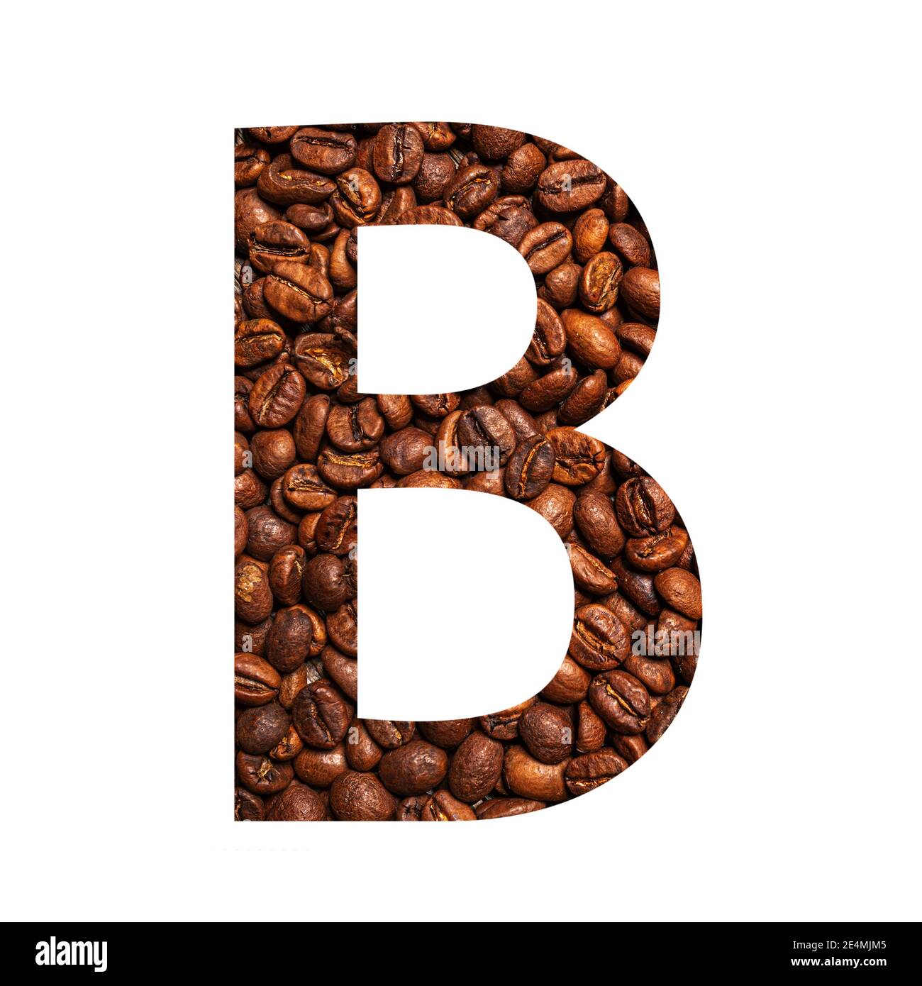 Letter B made from coffee beans isolated on white background Stock ...