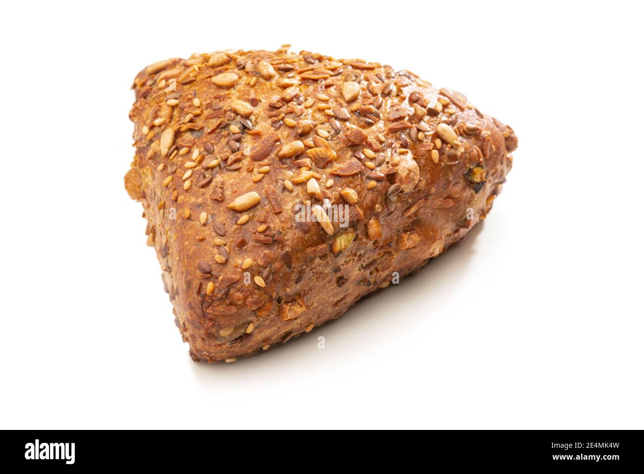 Multigrain bread roll isolated against white background Stock Photo - Alamy