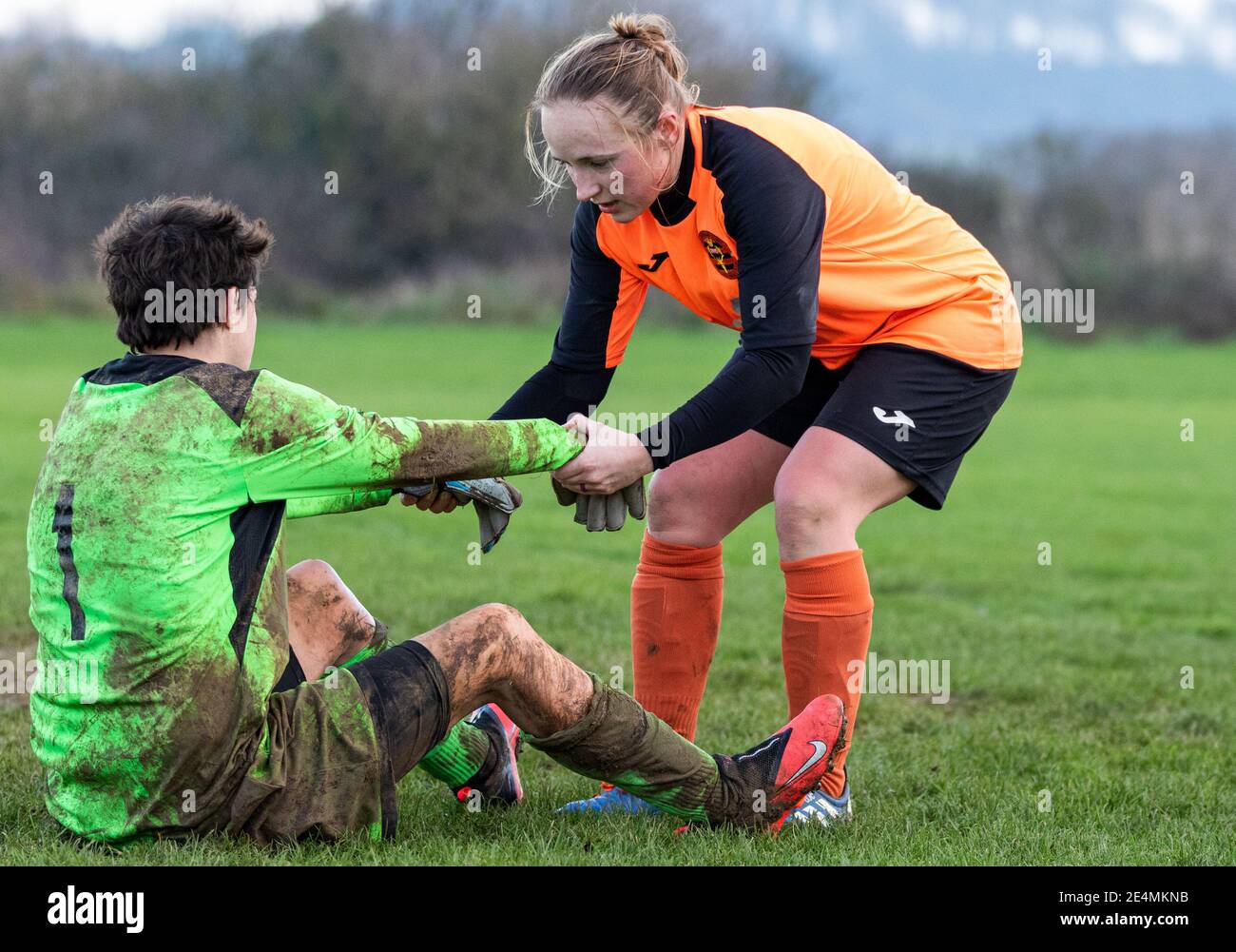 Mud soccer goalkeeper hi-res stock photography and images - Alamy