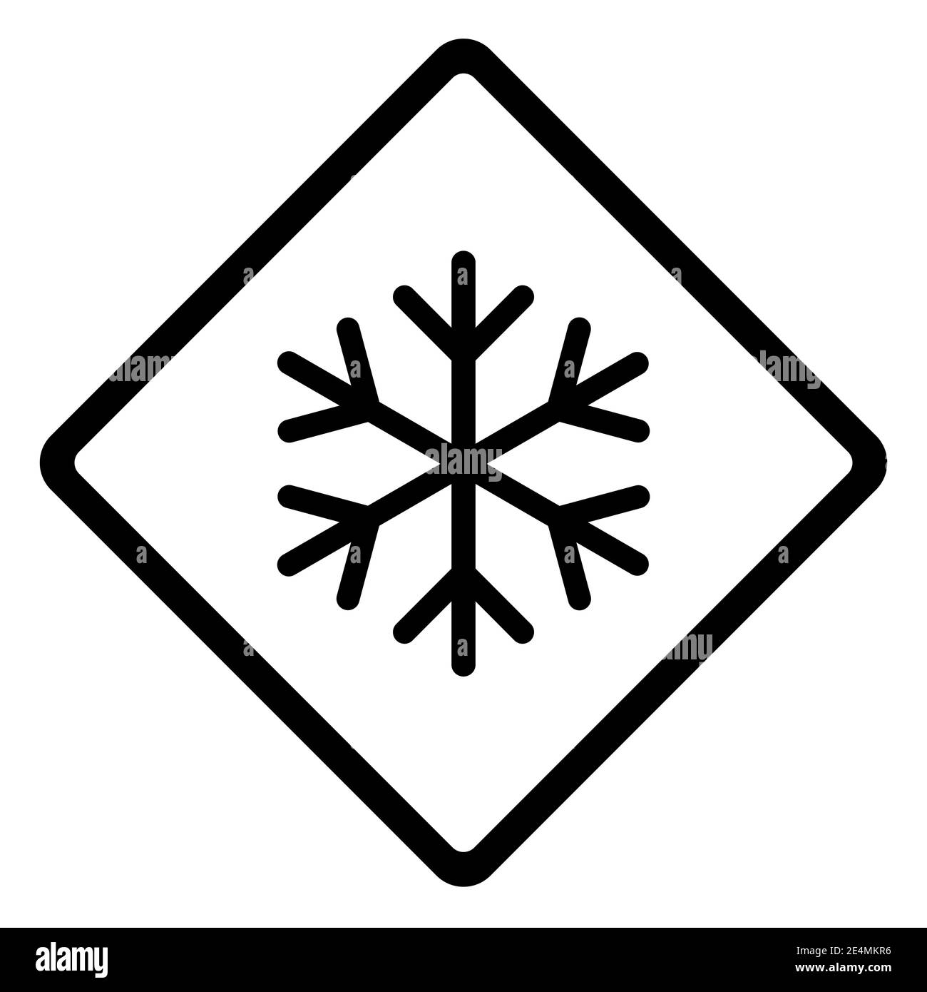 Snow winter icon, danger ice flake sign, risk alert vector illustration ...