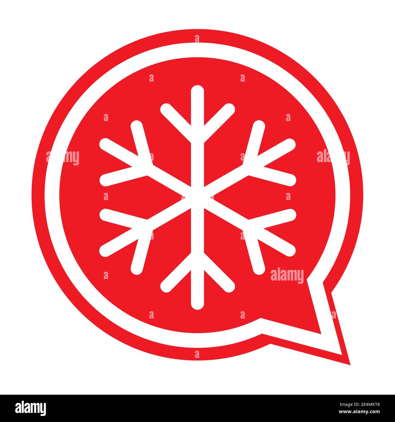 Snow winter icon, danger ice flake sign, risk alert vector illustration ...