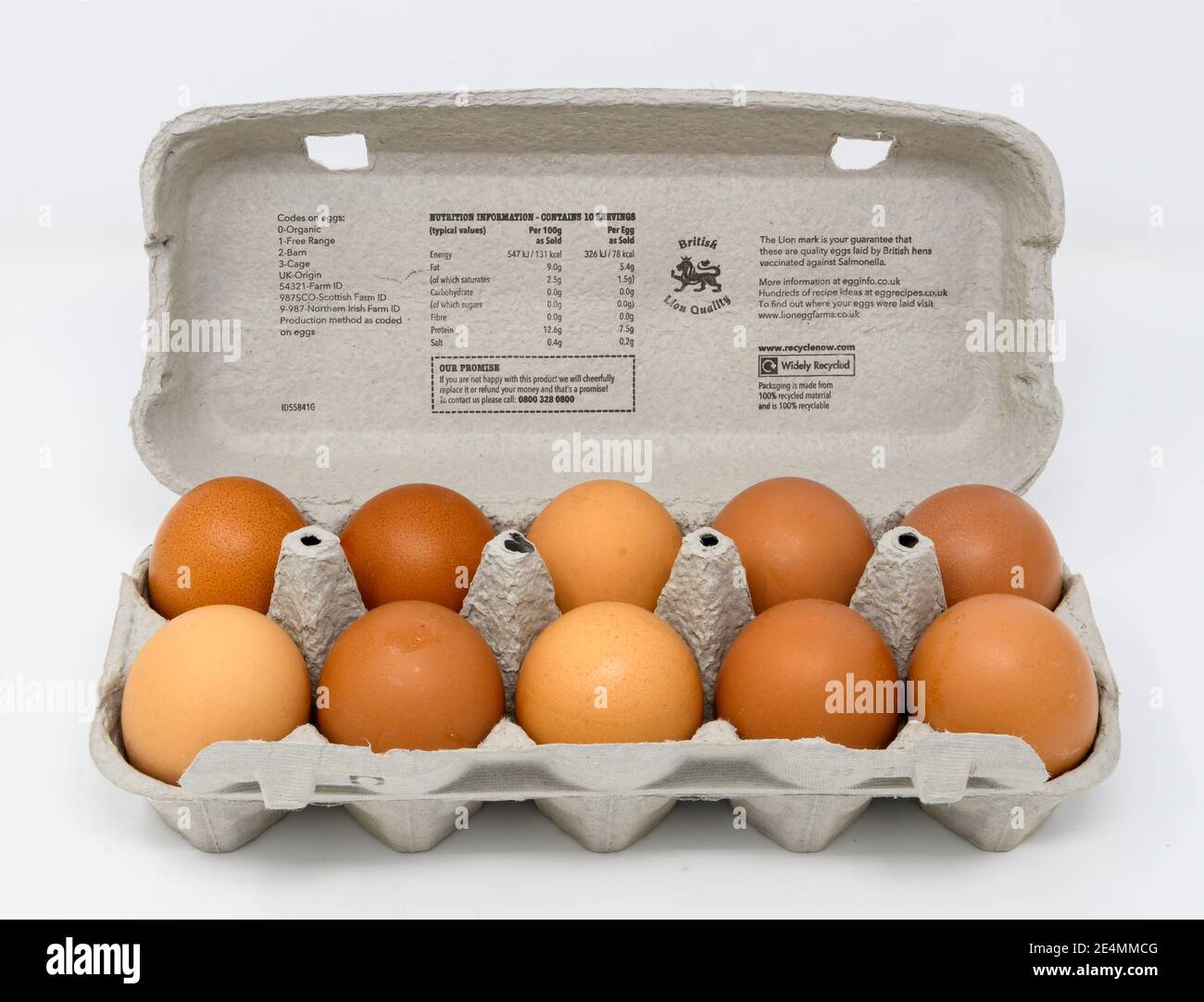 Reading, United Kingdom - December 20 2020: A box of ten Eggs from ...