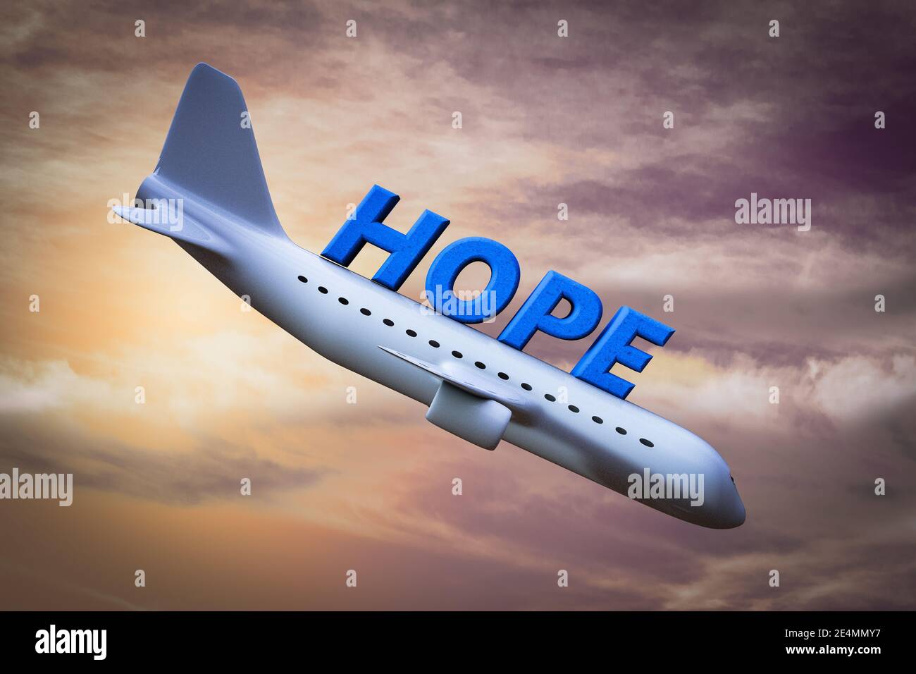 Plane falling without hope demonstrating lost hope concept. 3D ...