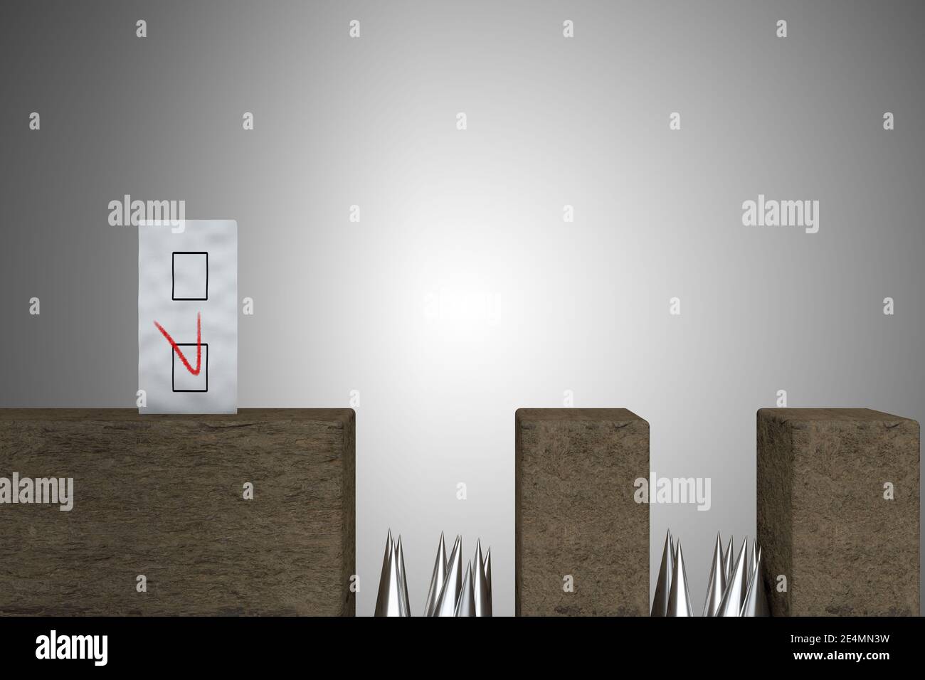 Vote trying to pass obstacles from spikes demonstrating Vote by mail ...