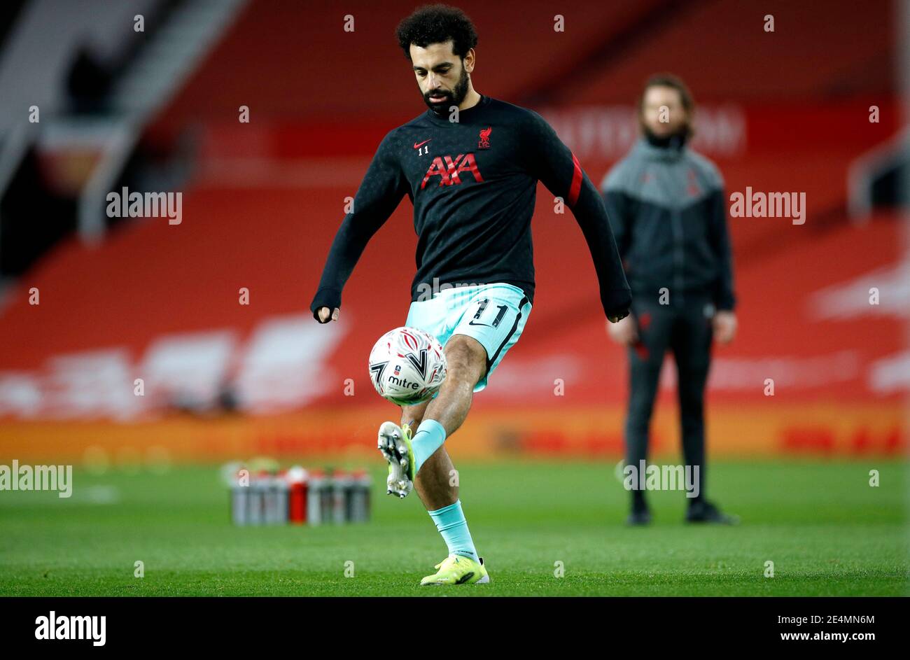 Liverpool's Mohamed Salah during the warm up before the Emirates FA Cup ...